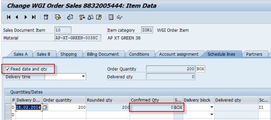 Fixed Quantity and Dates in Sales Order Document – Only Ordinary Notes